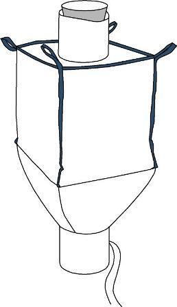 FIBC with filling spout and conical bottom with liner / FIBC with ...